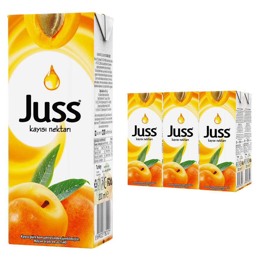 Juss Meyve Suyu Kayısı 200 ml 6'lı Paket | Avansas